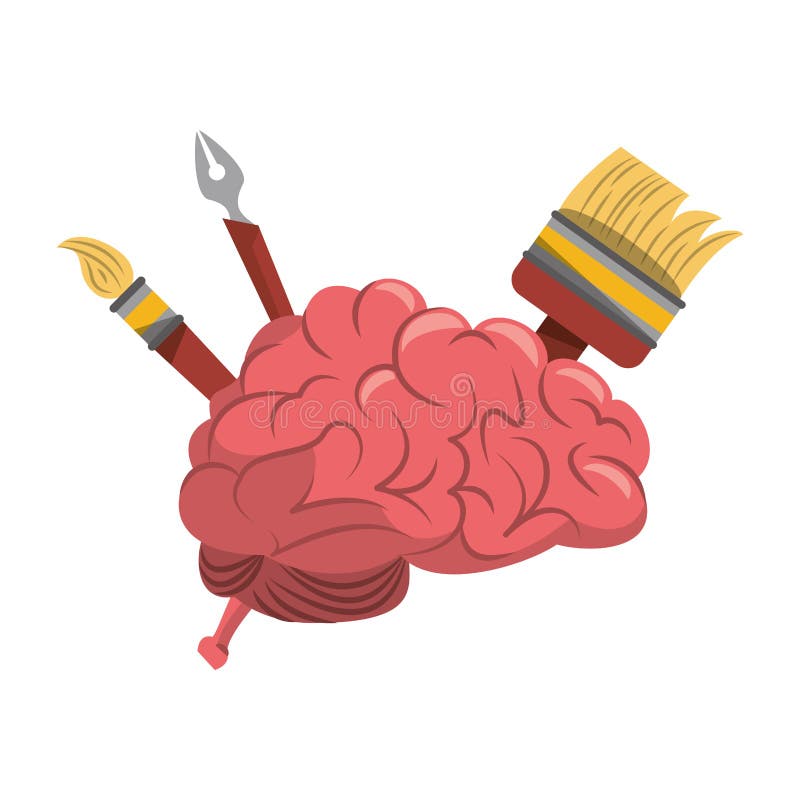 Human Brain Intelligence and Creativity Cartoons Stock Vector ...