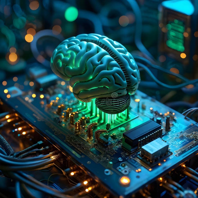 Human Brain Interlinked with the Circuits of a Computer Board ...