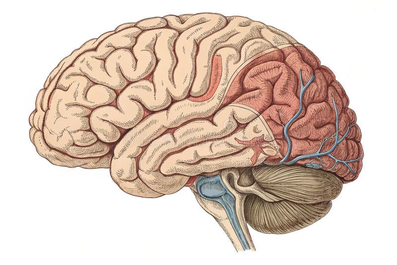 Human Brain, Isolated on the White Stock Illustration - Illustration of ...