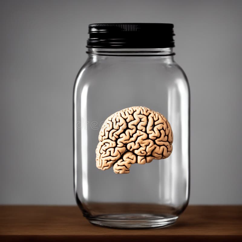 Human Brain in a Jar. Digital Illustration Stock Illustration ...