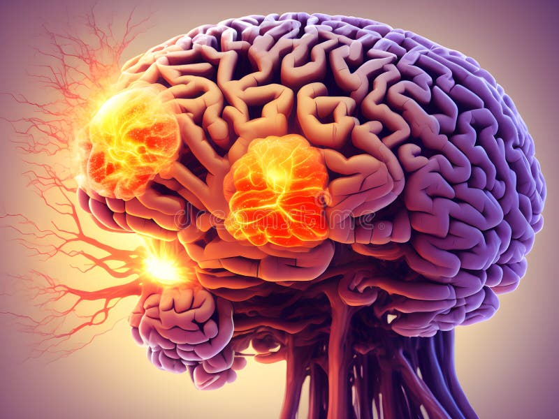 Human Brain Knowledge, Generative AI Illustration Stock Illustration ...