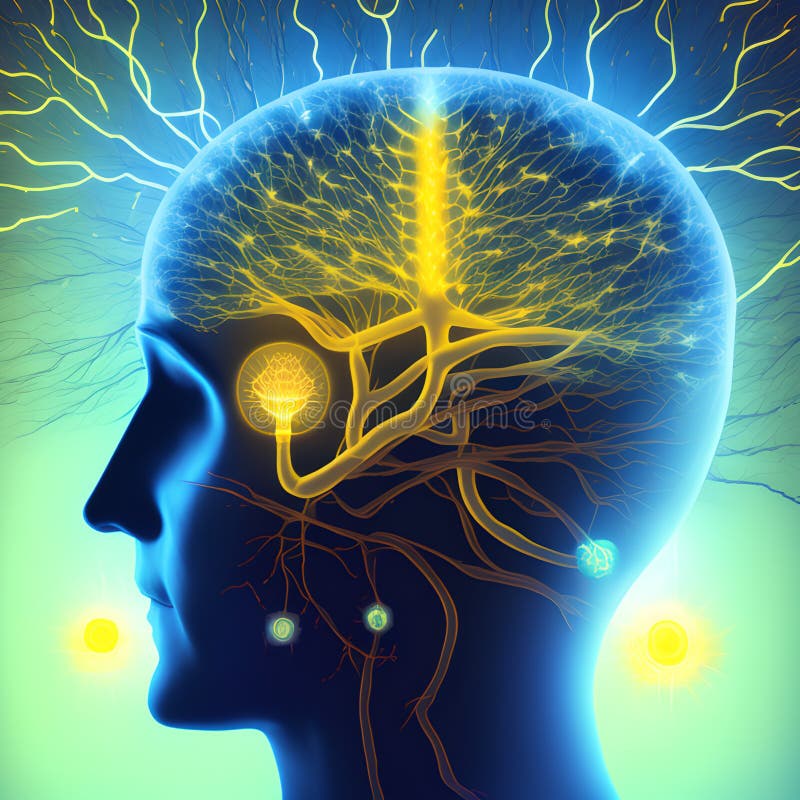 Human Brain Knowledge, Generative AI Illustration Stock Illustration ...