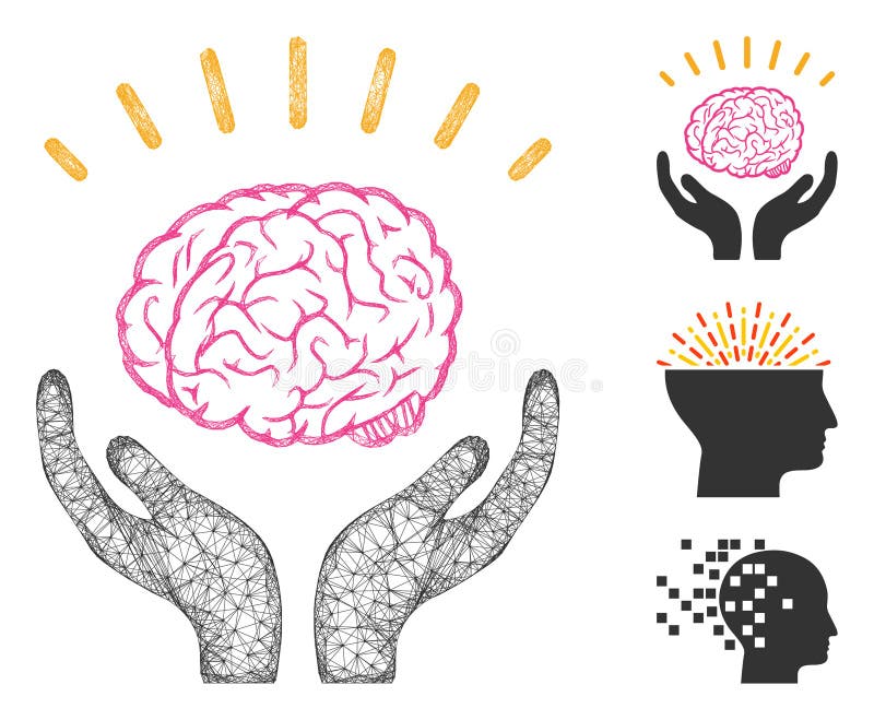 Human Brain Knowledge Polygonal Web Vector Mesh Illustration Stock ...