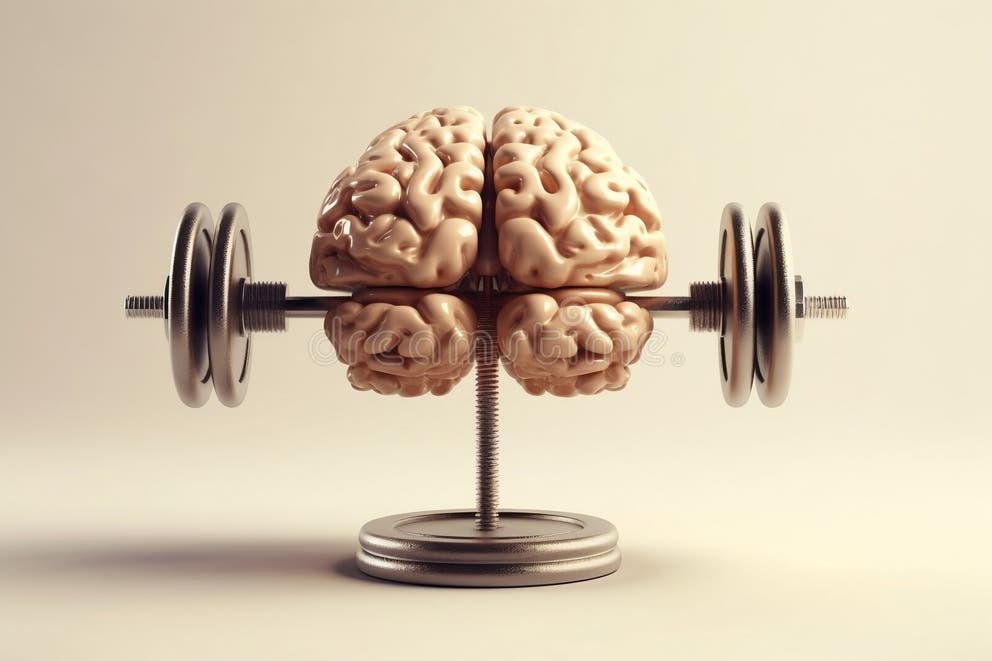 Human Brain Lifting Weights 3D Brain Lifting a Heavy Weight. Generative ...