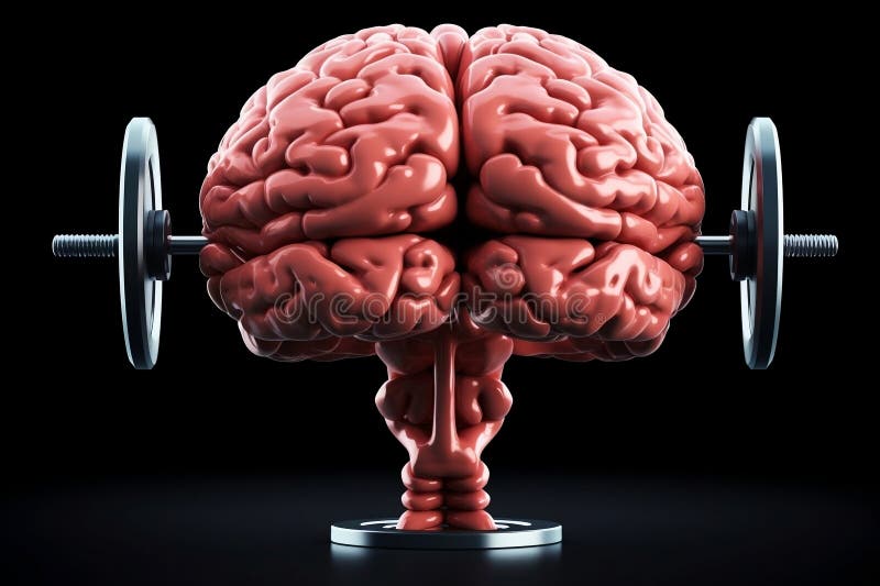 Human Brain Lifting Weights 3D Brain Lifting a Heavy Weight. Generative ...