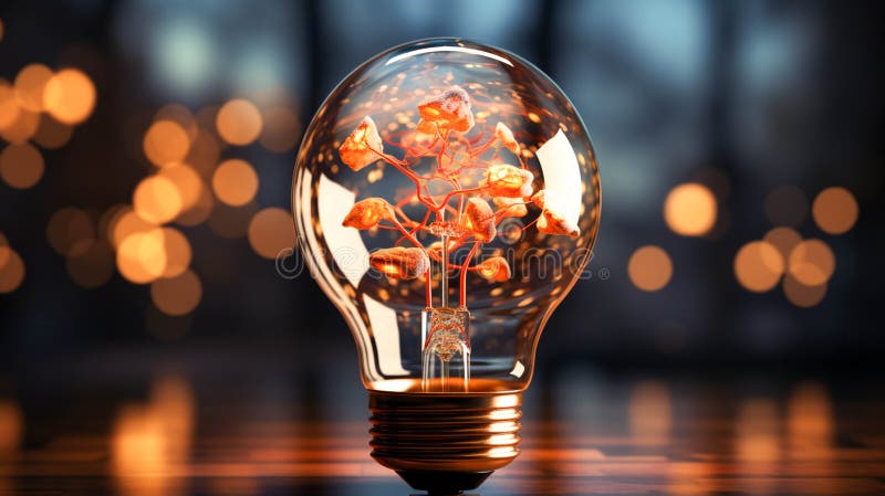 A Human Brain in a Light Bulb Stock Illustration - Illustration of ...