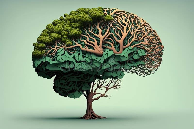 The Human Brain is Like a Growing Tree. Stock Illustration ...