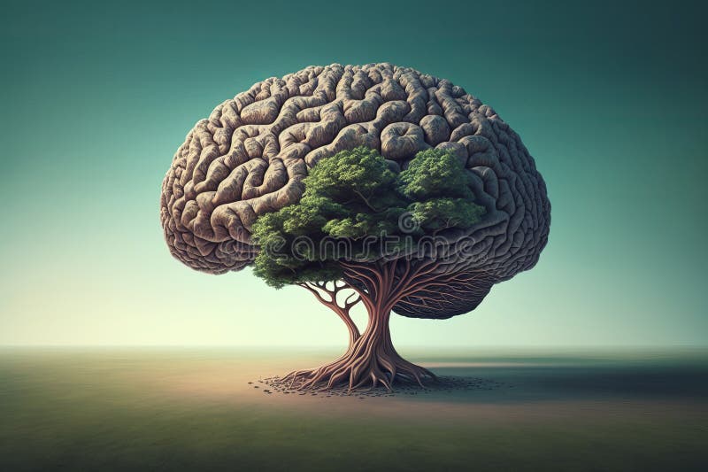 The Human Brain is Like a Growing Tree. Stock Illustration ...