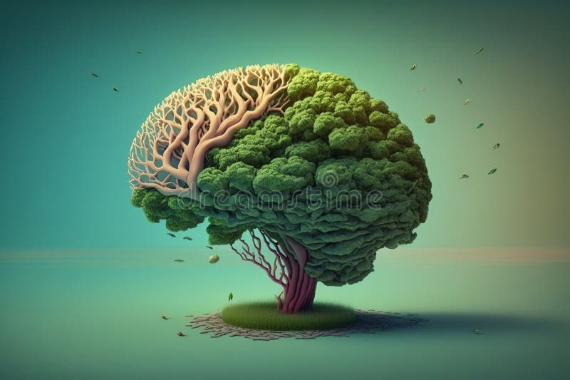 The Human Brain is Like a Growing Tree. Stock Illustration ...
