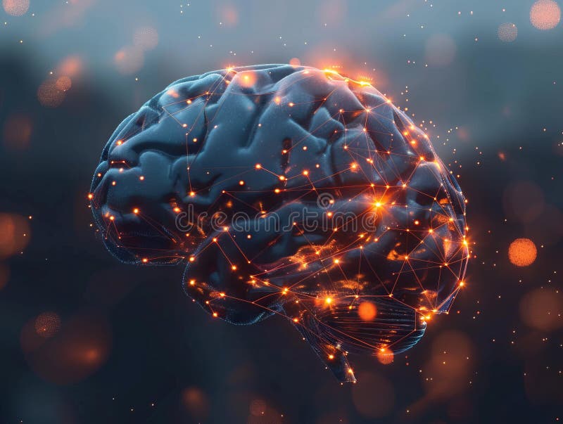 Human Brain is Lit Up by Artificial Intelligence Stock Photo - Image of ...