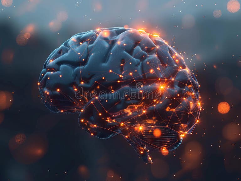 Human Brain is Lit Up by Artificial Intelligence Stock Photo - Image of ...