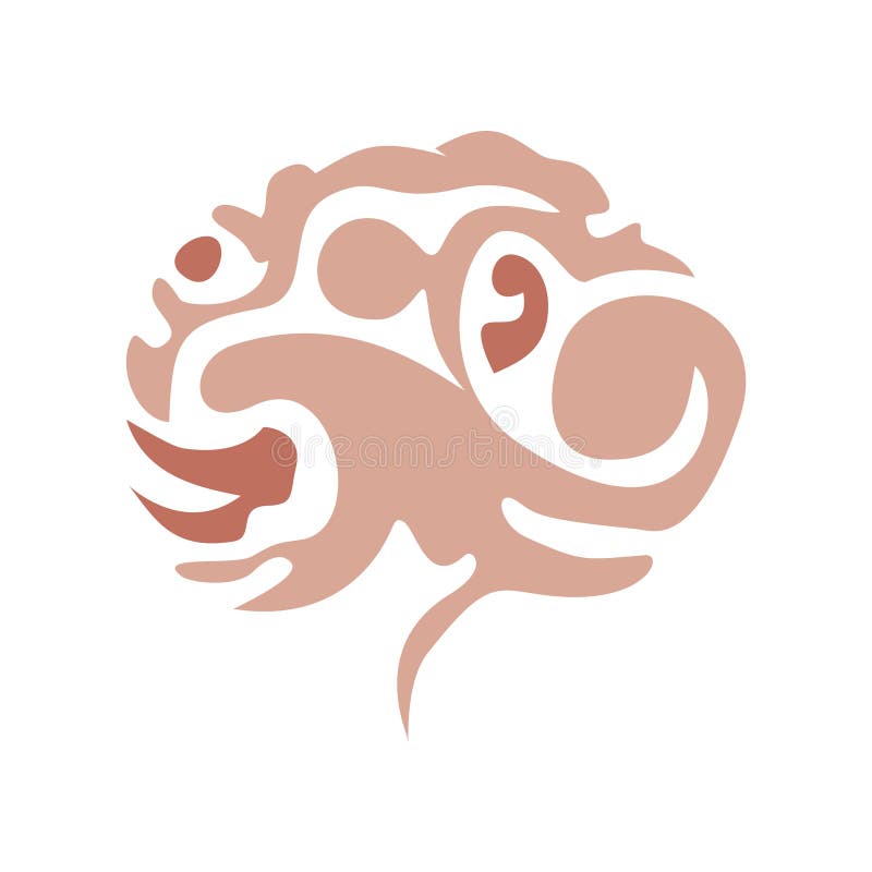 Human Brain Logo Design Template Stock Vector - Illustration of ...