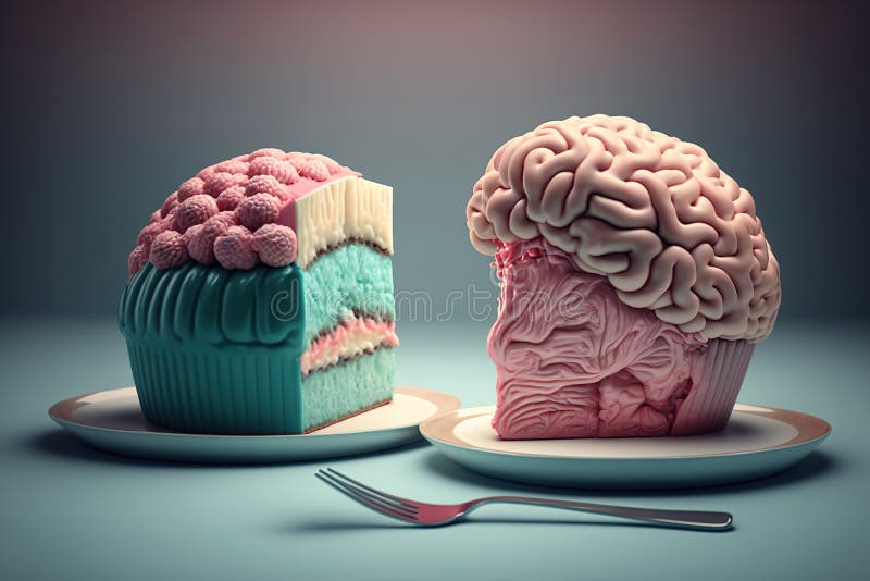 Human Brain Made Cakes 3d Render, Created with Generative AI Technology ...