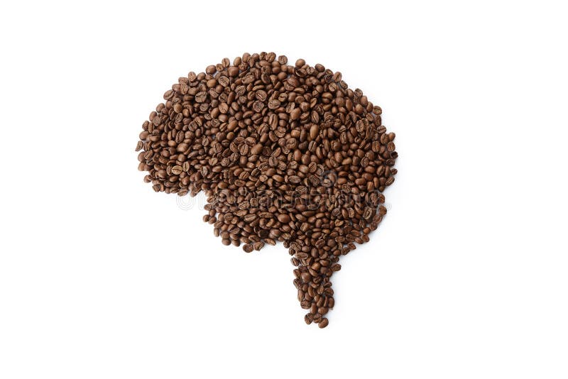 Human Brain Made with Coffee Beans. Stock Photo - Image of copy ...