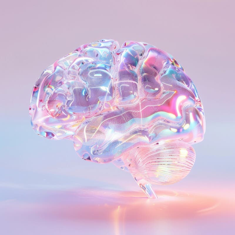 Human Brain, Made of Holographic Glass Symbolize the Brilliance and ...