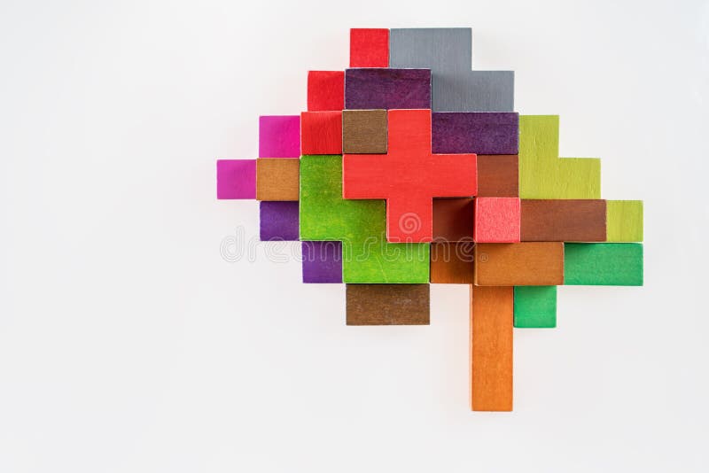 Human Brain is Made of Wooden Blocks. Stock Photo - Image of ...