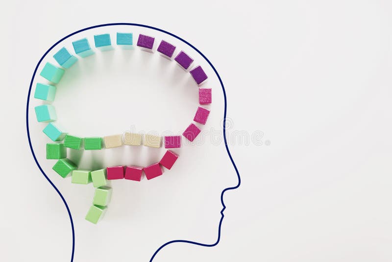 Human Brain is Made of Multi-colored Wooden Blocks Stock Photo - Image ...