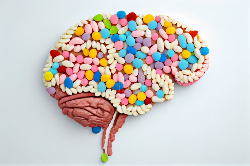 Human Brain Made of Sweets on a White Background. AI Generated. Stock ...