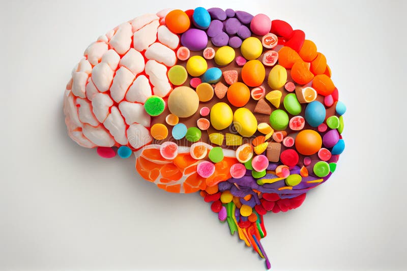 The Human Brain is Made Up of Candy. AI Generated Stock Illustration ...