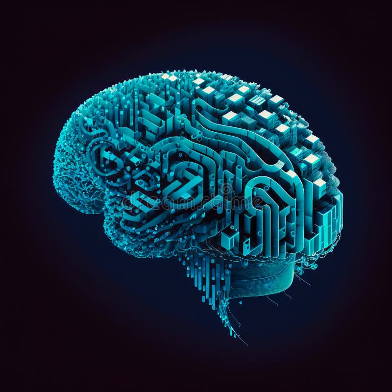 The Human Brain is Made Up of Computer Chips. Generative AI Stock ...