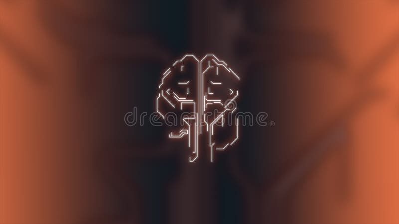 Human Brain Malfunction Over Firery Dangerous Background. Stock Video ...