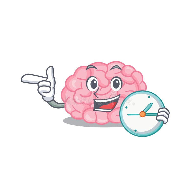 Brain, Clock Blue Neon Icon. Simple Thin Line, Outline Vector Of Time ...