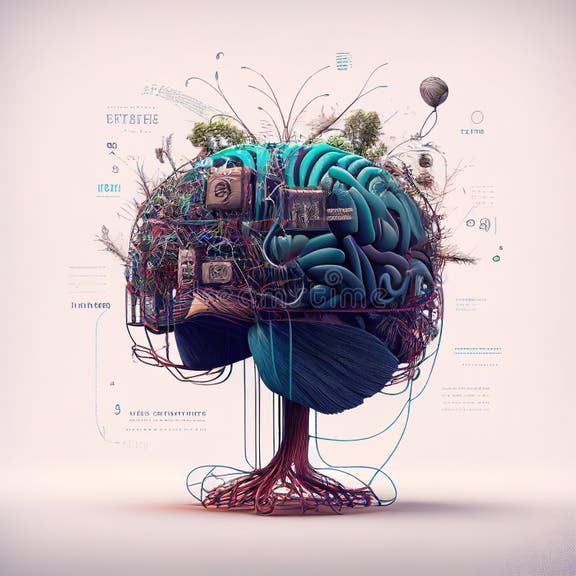 Human Brain with Math Signs Stock Illustration - Illustration of brain ...