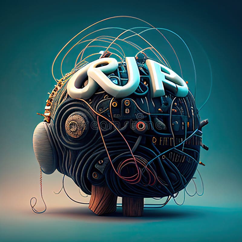 Human Brain with Math Signs Stock Illustration - Illustration of ...