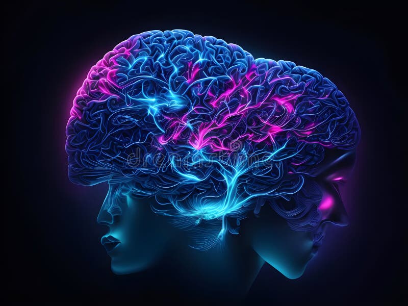 Human Brain on Mental Idea Mind Concept. Generative AI. Stock Image ...
