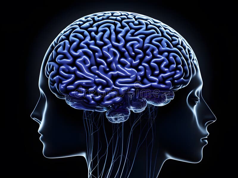 Human Brain on Mental Idea Mind Concept. Generative AI. Stock ...