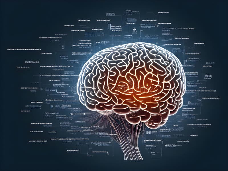 Human Brain on Mental Idea Mind Concept. Artificial Intelligence ...