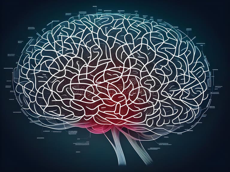 Human Brain on Mental Idea Mind Concept. Artificial Intelligence ...