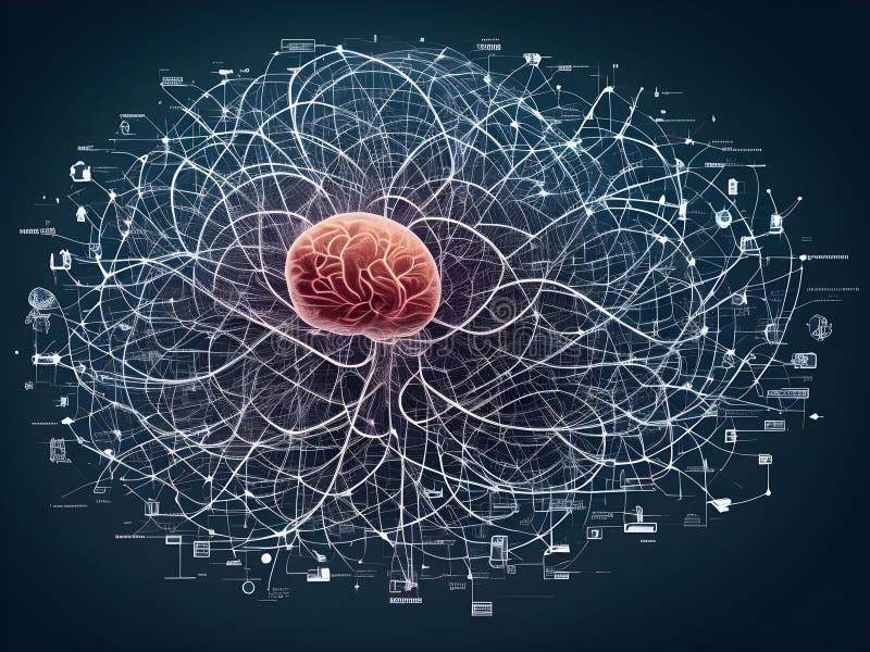 Human Brain on Mental Idea Mind Concept. Artificial Intelligence ...