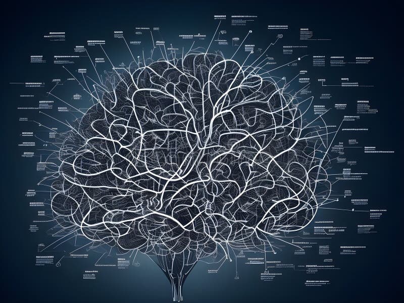 Human Brain on Mental Idea Mind Concept. Artificial Intelligence ...