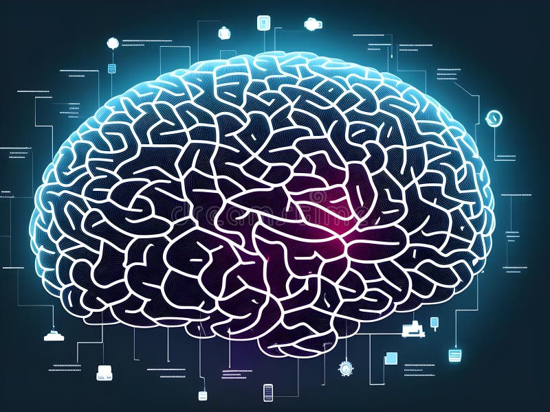 Human Brain on Mental Idea Mind Concept. Artificial Intelligence ...