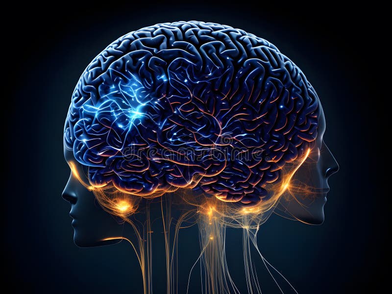 Human Brain on Mental Idea Mind Concept. Generative AI Stock ...