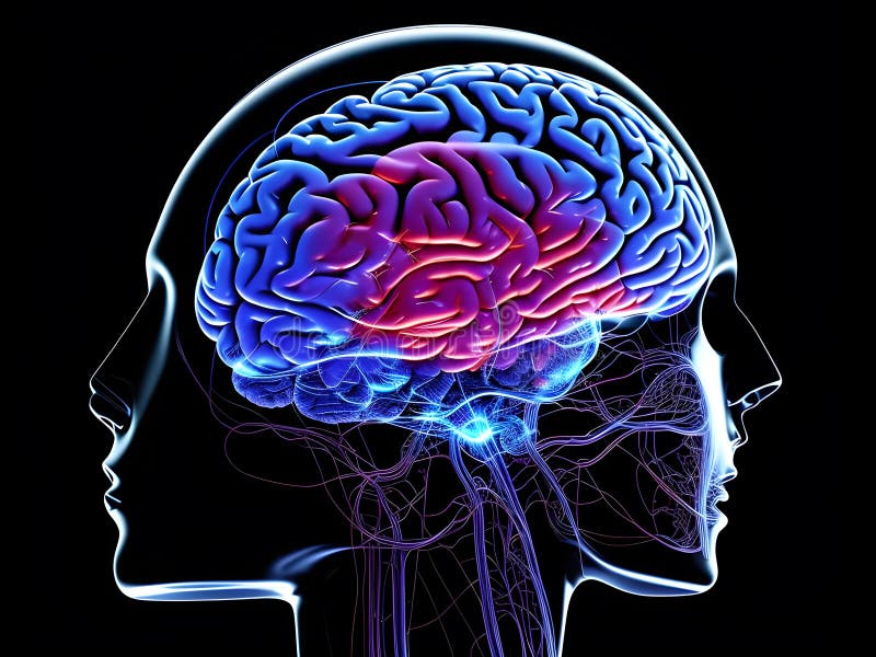 Human Brain on Mental Idea Mind Concept. Generative AI Stock ...