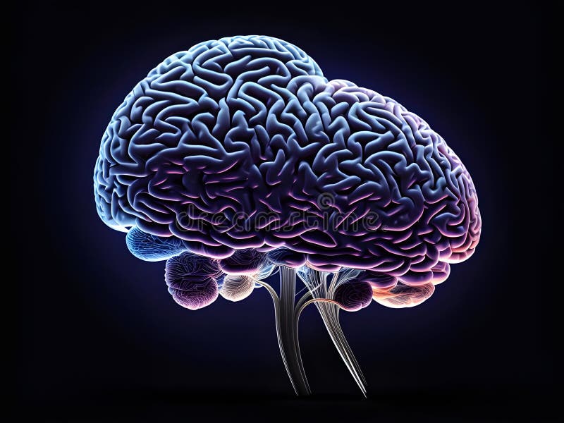 Human Brain on Mental Idea Mind Concept. Generative AI. Stock ...