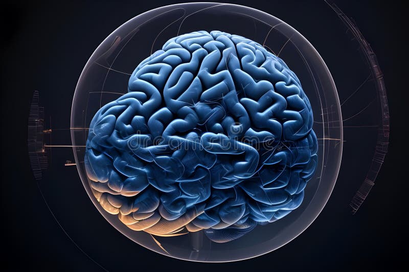 Human Brain on Mental Idea Mind Concept. Generative AI. Stock ...