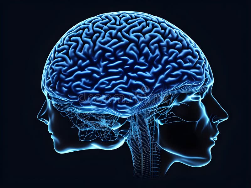 Human Brain on Mental Idea Mind Concept. Generative AI Stock ...