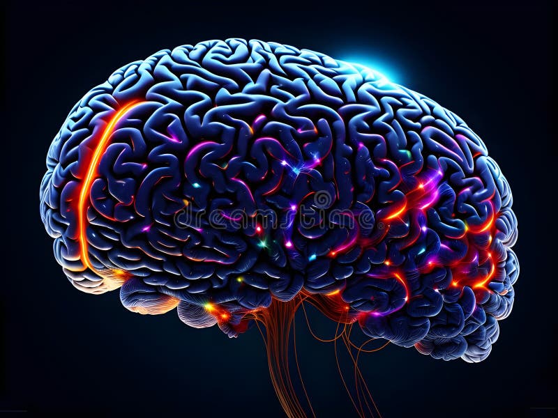 Human Brain on Mental Idea Mind Concept. Generative AI. Stock ...