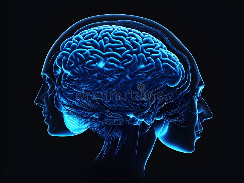 Human Brain on Mental Idea Mind Concept. Generative AI Stock ...