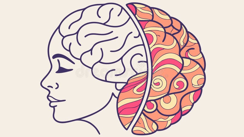 Human Brain and Mind, Cognitive Science and Thought, Vector Design ...