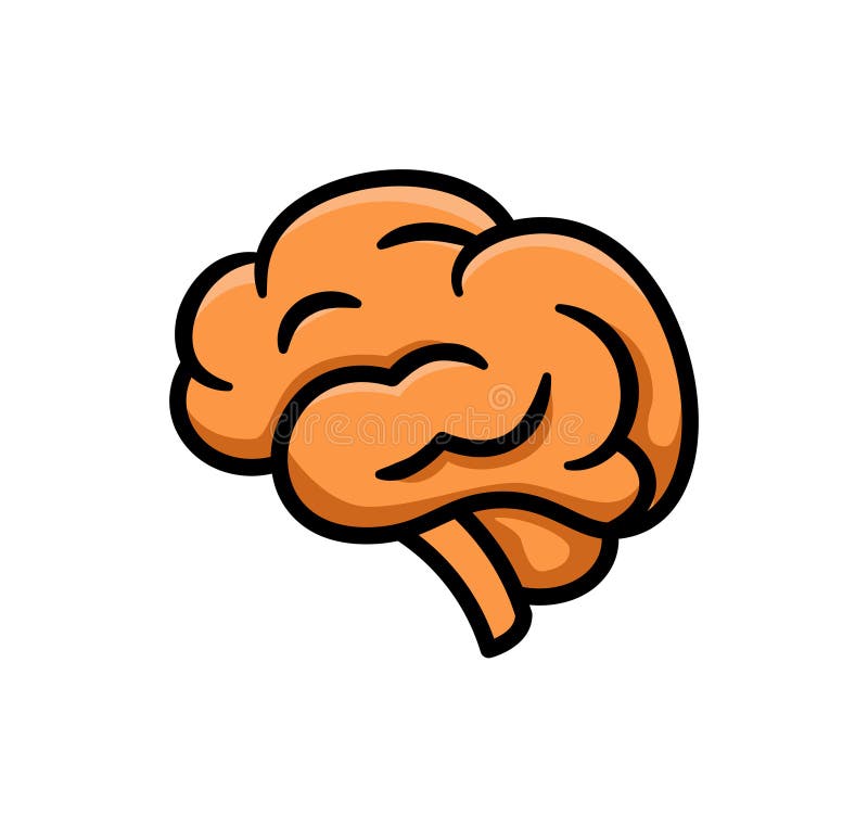 Human Brain or Mind Icon Side View Line Logo Vector Stock Illustration ...