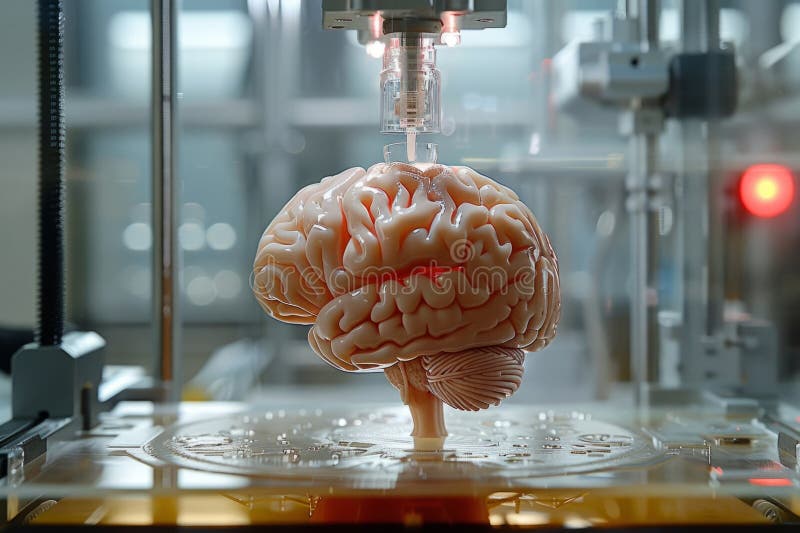 Human Brain Model 3d Printer Stock Illustration - Illustration of ...