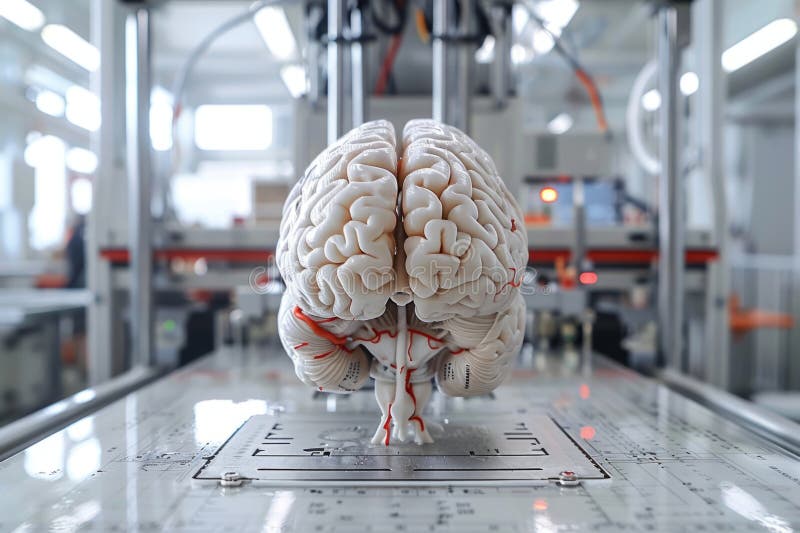 Human Brain Model 3d Printer Stock Illustration - Illustration of ...