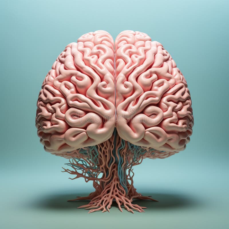 A Human Brain Model, Human Design, Smart Mind Stock Illustration ...