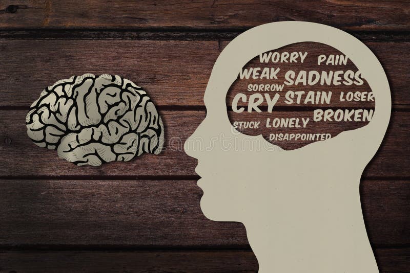 Human Brain and Negative Thinking Stock Image - Image of business ...