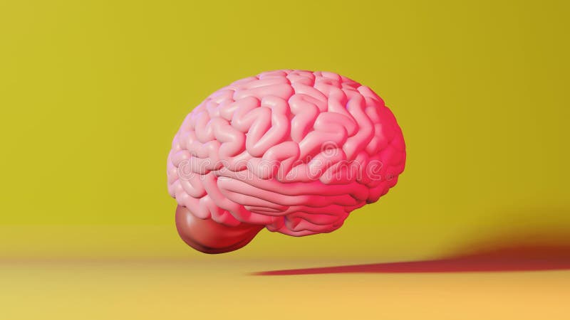 Human Brain Health Neon Light Background 3d Animation. Creative Idea ...