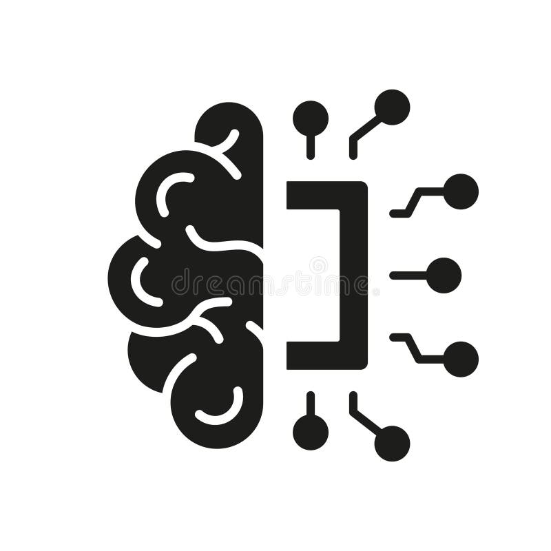 Human Brain and Network Chip Technology Pictogram. AI Innovation ... Human Brain and Network Chip Technology Pictogram. AI Innovation ...